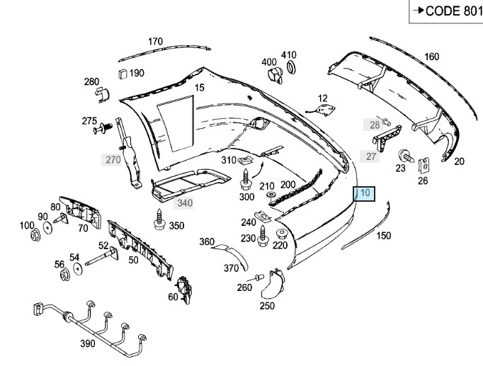 Бампера Мерседес C-klasse W204