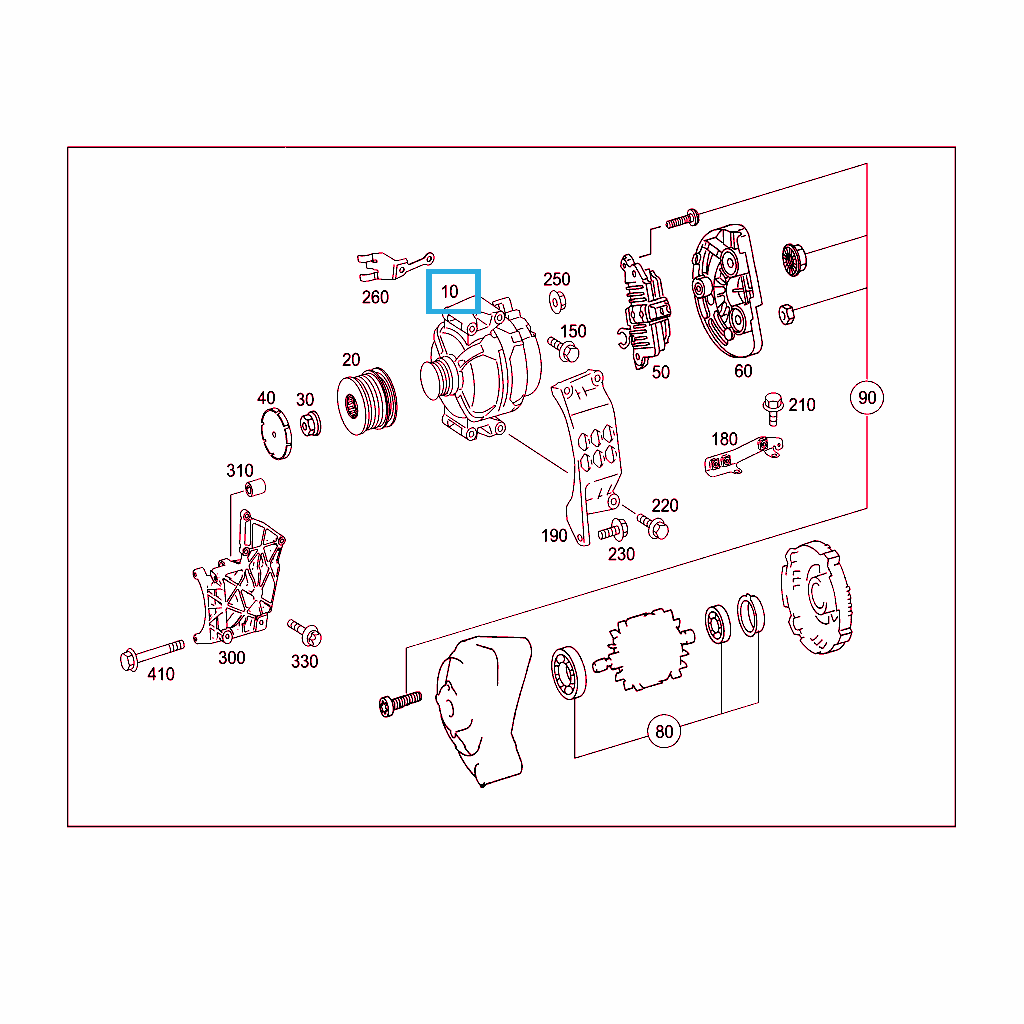 Генераторы Мерседес S-klasse W222, C217