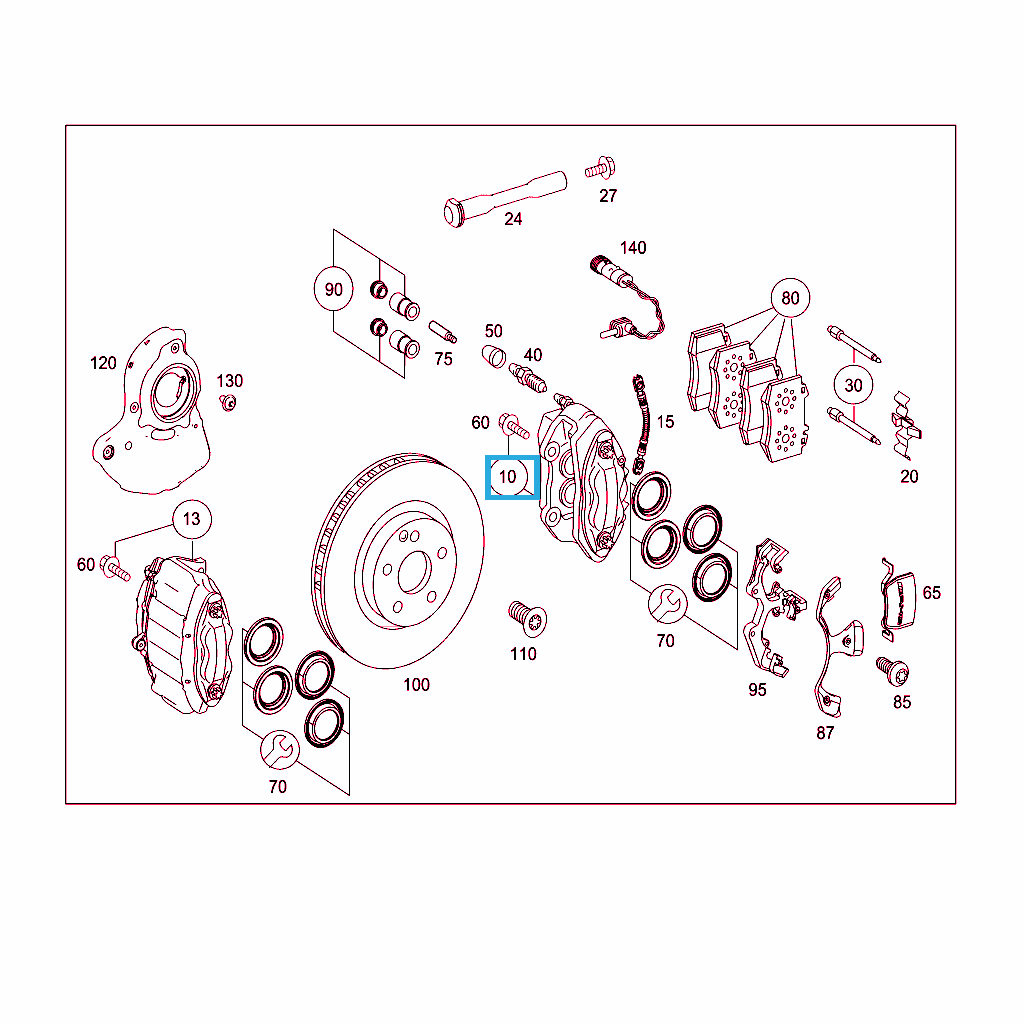 Тормозные суппорты Мерседес CL-klasse