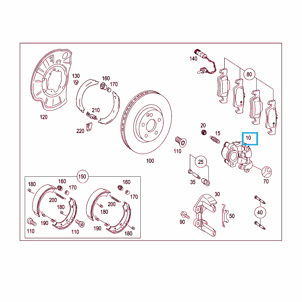 Тормозные суппорты Мерседес CL-klasse