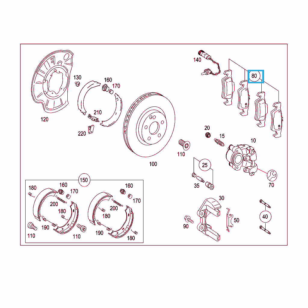 Тормозные колодки Мерседес CL-klasse