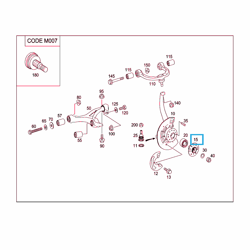 Ступица задняя Мерседес (A1643560201)