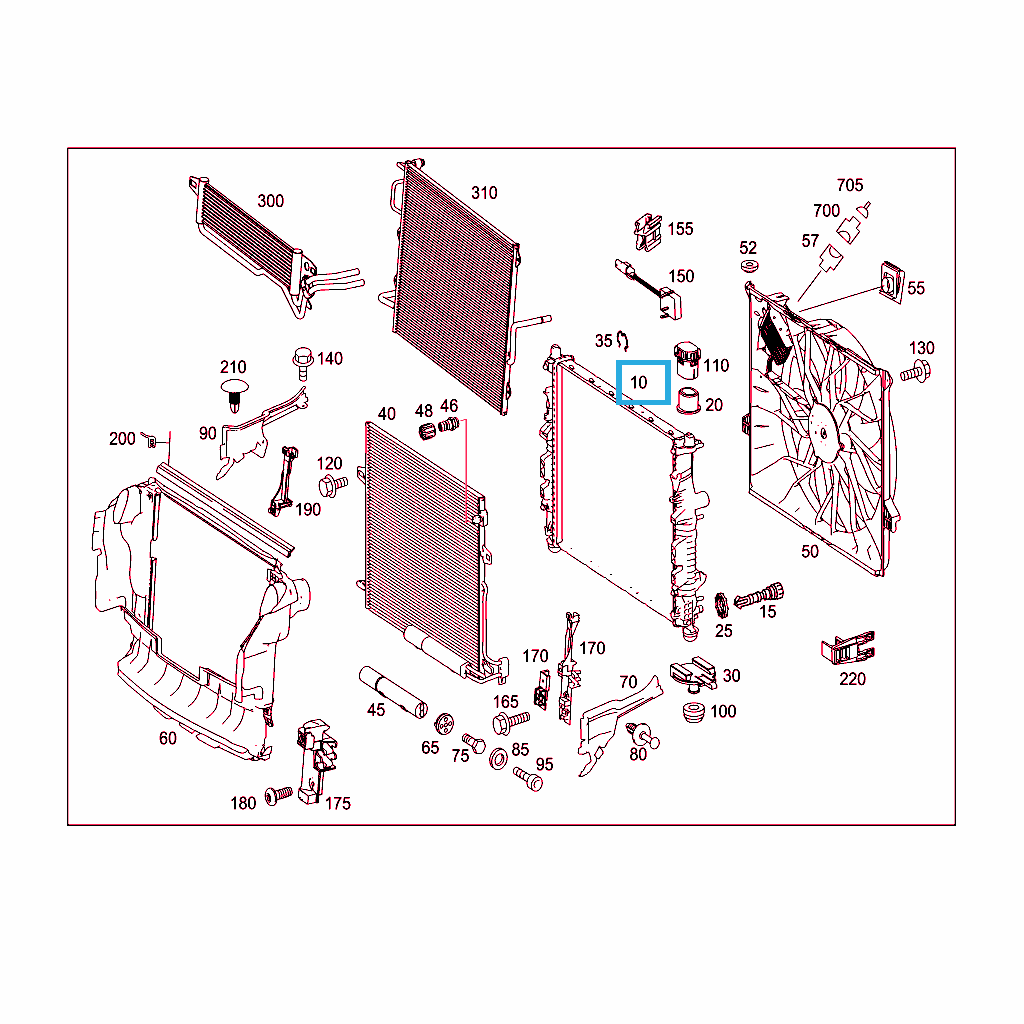 Радиаторы двигателя Мерседес M-klasse AMG W164