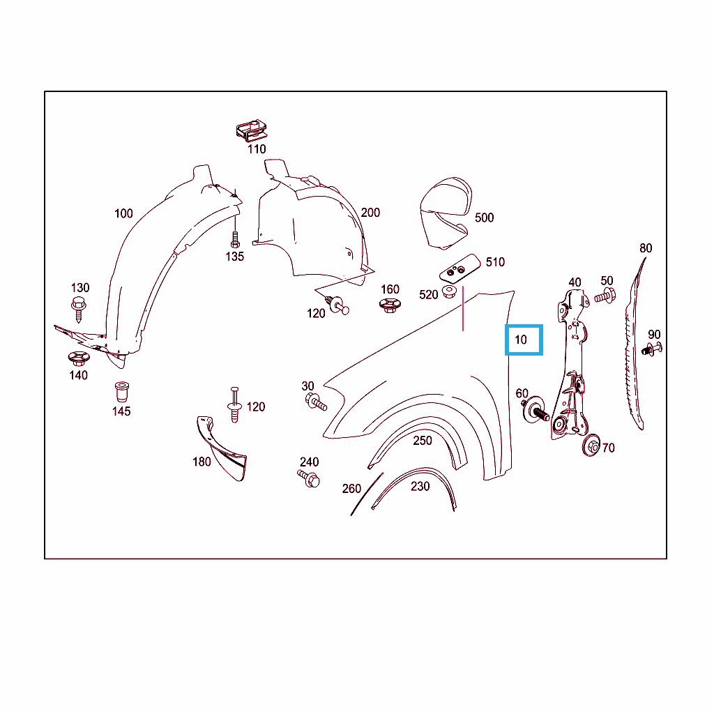 Подкрылки Мерседес GL-klasse