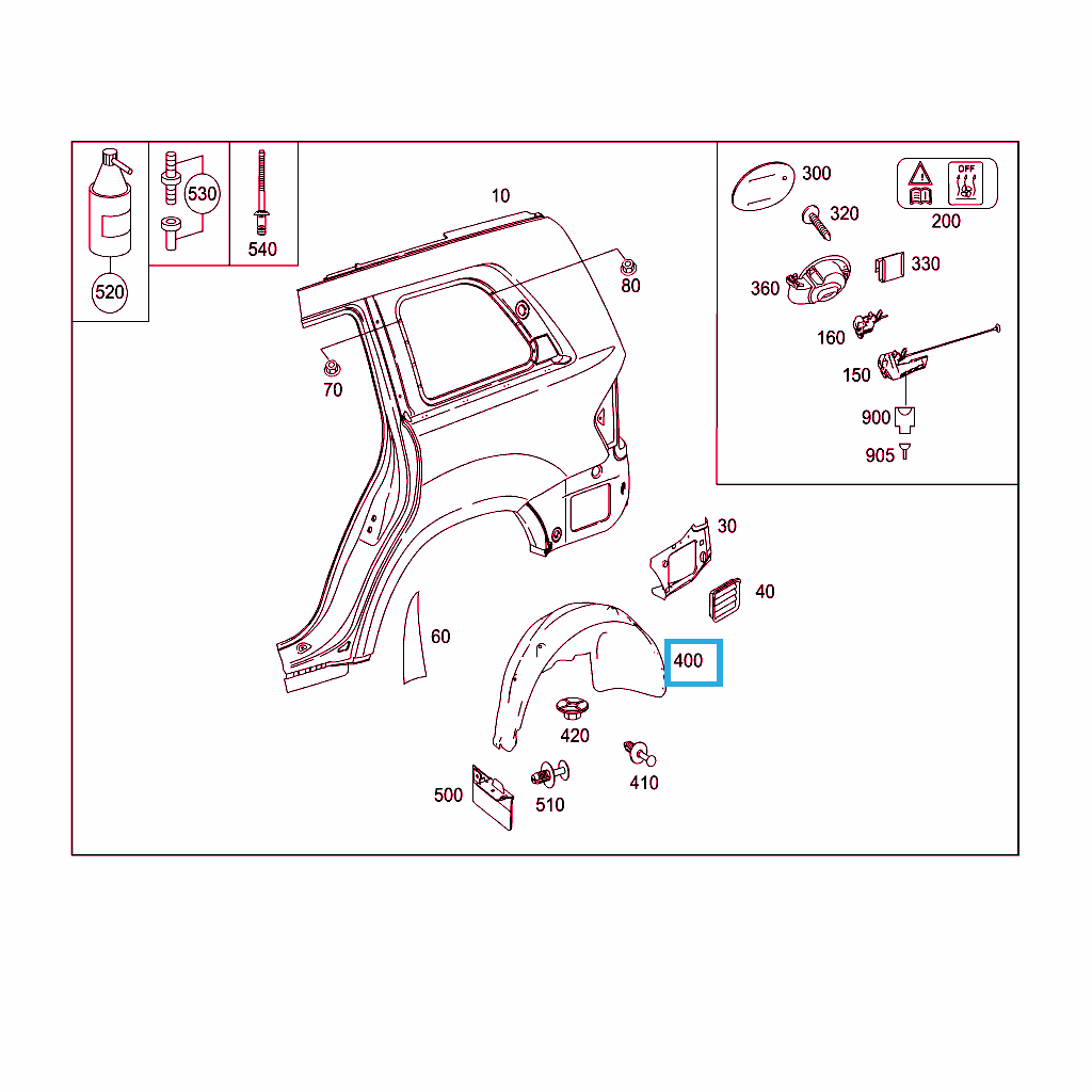 Подкрылки Мерседес GL-klasse