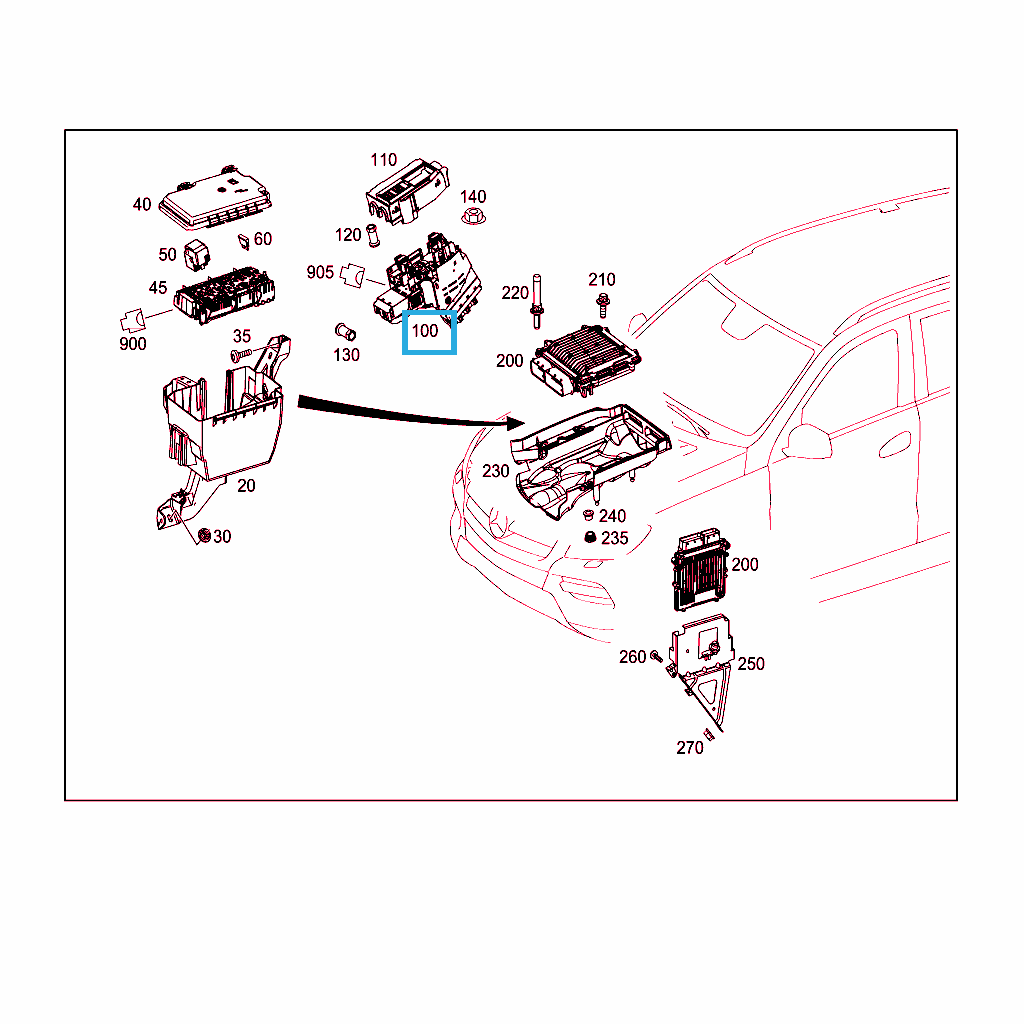 Блоки предохранителей Мерседес GL 350 BLUETEC/D 3.0D/249 7AT 5D AWD 4MATIC