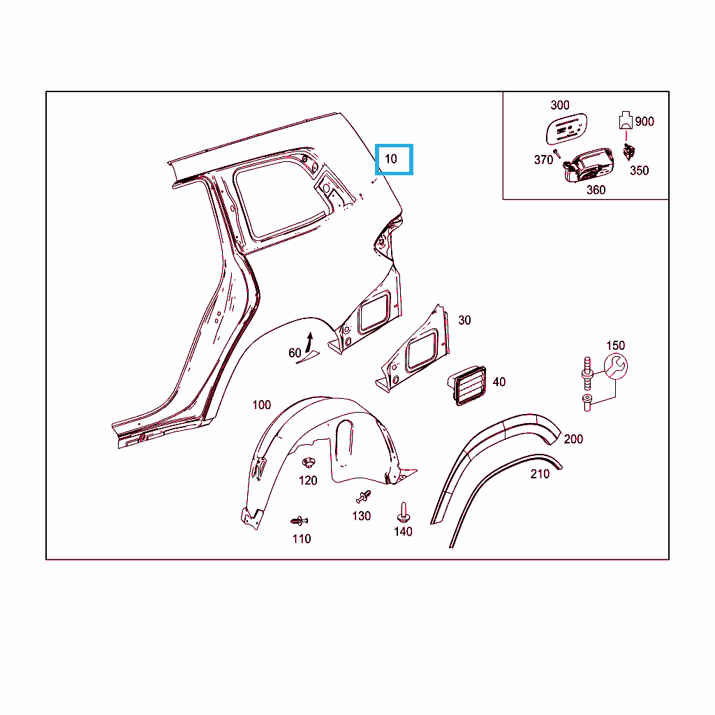 Крылья задние Мерседес GL-klasse