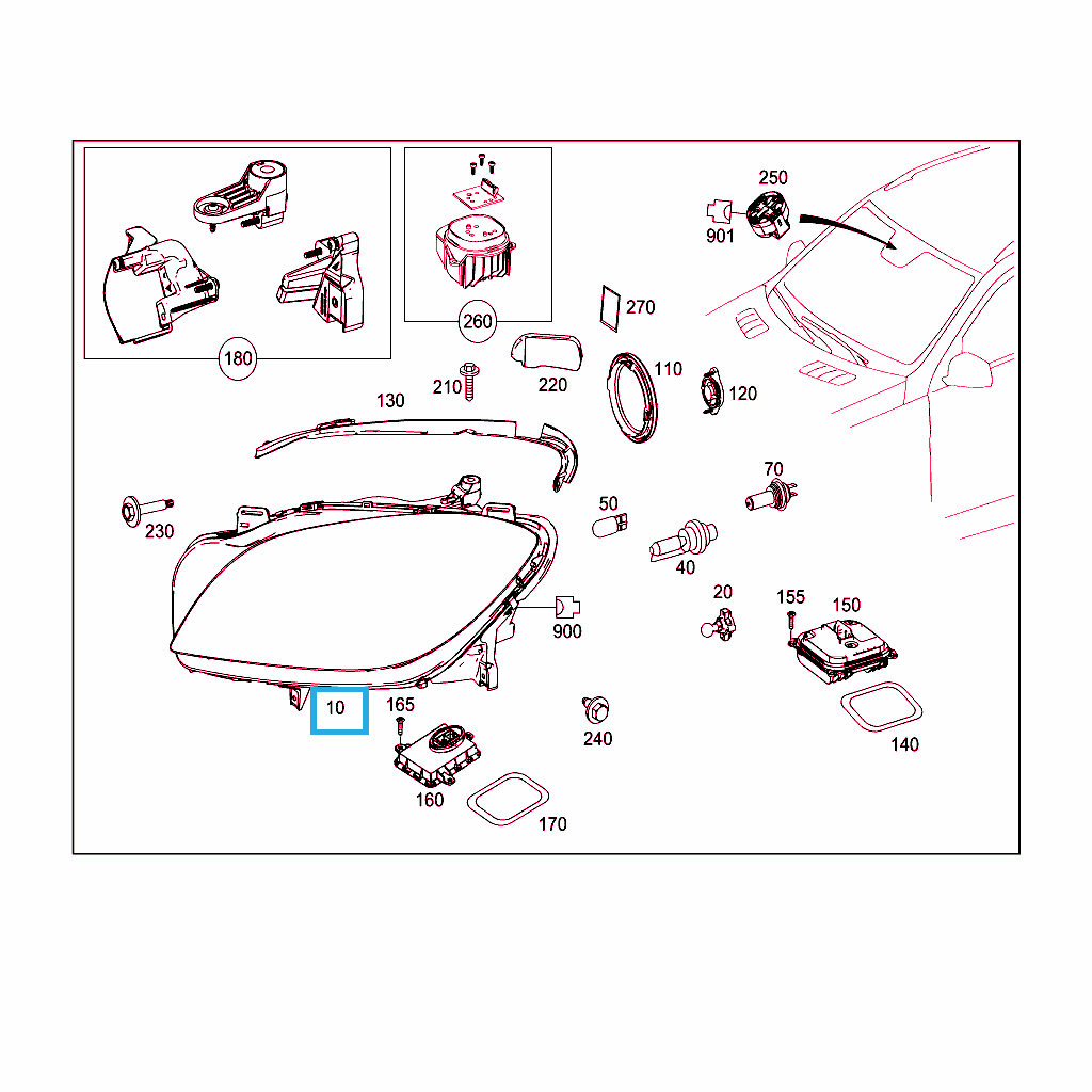 Фары передние Мерседес M-klasse