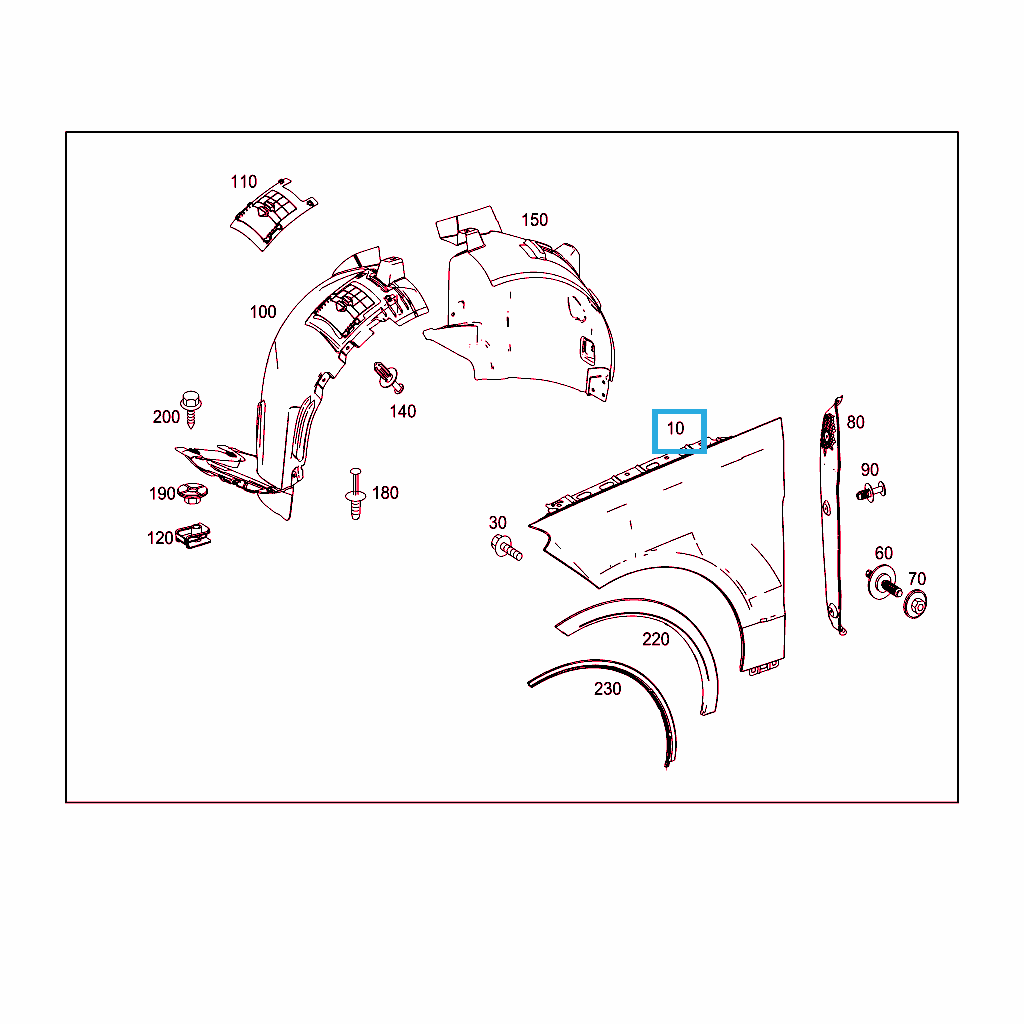 Крылья передние Мерседес GLE 250 BLUETEC/D 2.1D/204 9AT 5D AWD 4MATIC