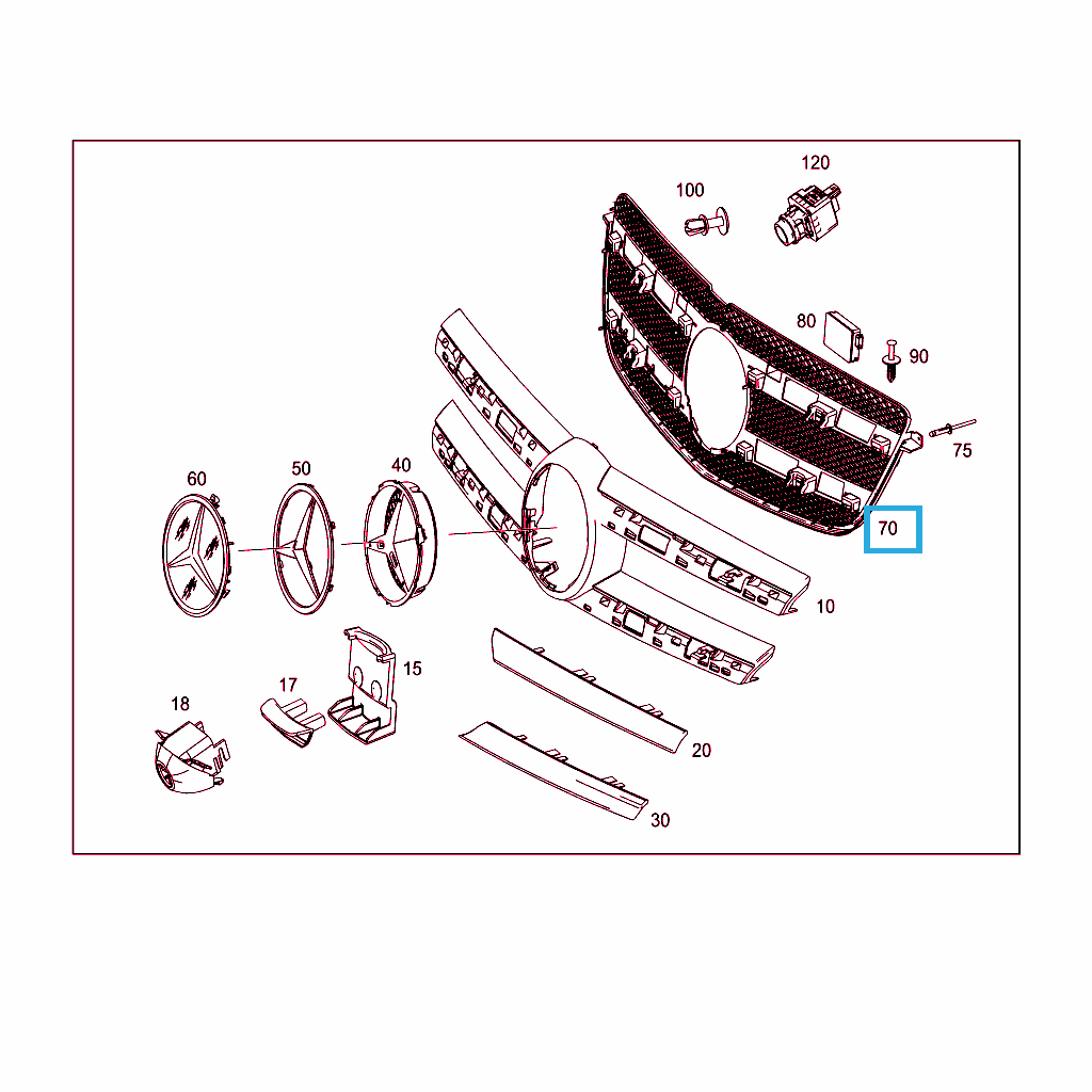 Решетки радиатора Мерседес GL-klasse