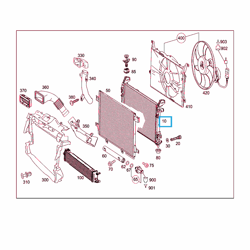 Радиаторы двигателя Мерседес
