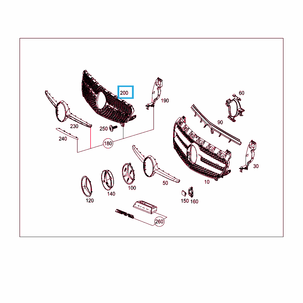 Решетки радиатора Мерседес