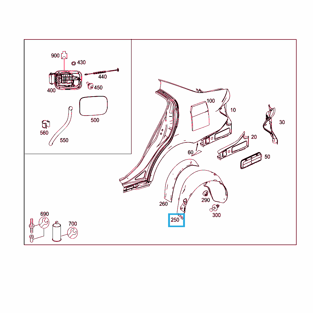 Подкрылки Мерседес C-klasse W204