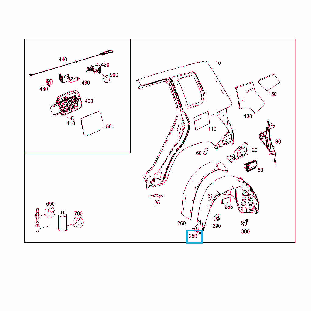 Подкрылки Мерседес GLK-klasse