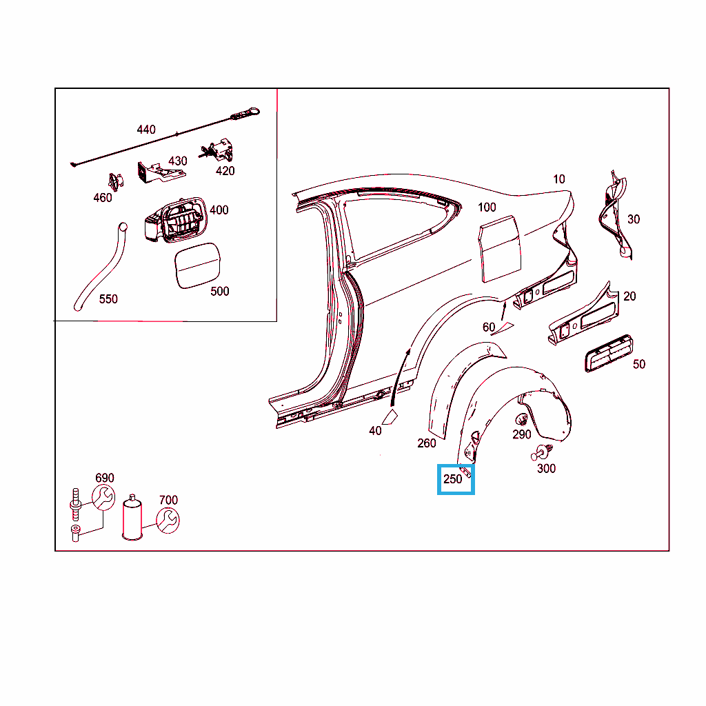 Подкрылки Мерседес C-klasse W204