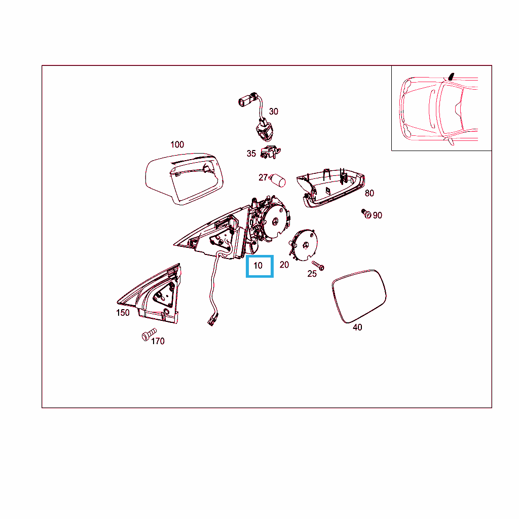 Зеркала Мерседес GLK-klasse X204