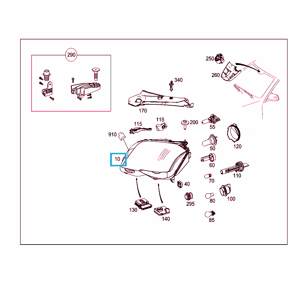 Фары передние Мерседес GLK-klasse