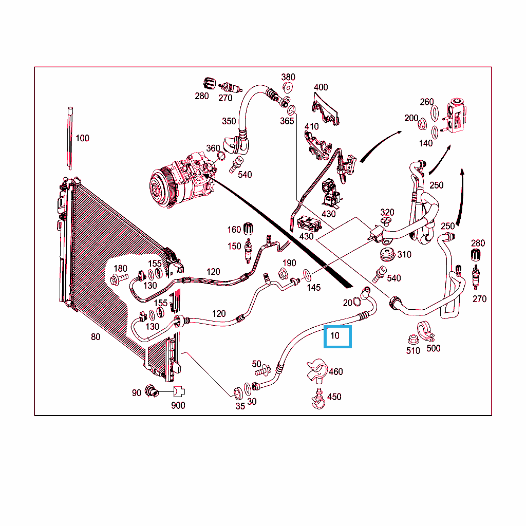 Трубки и шланги Мерседес E-klasse