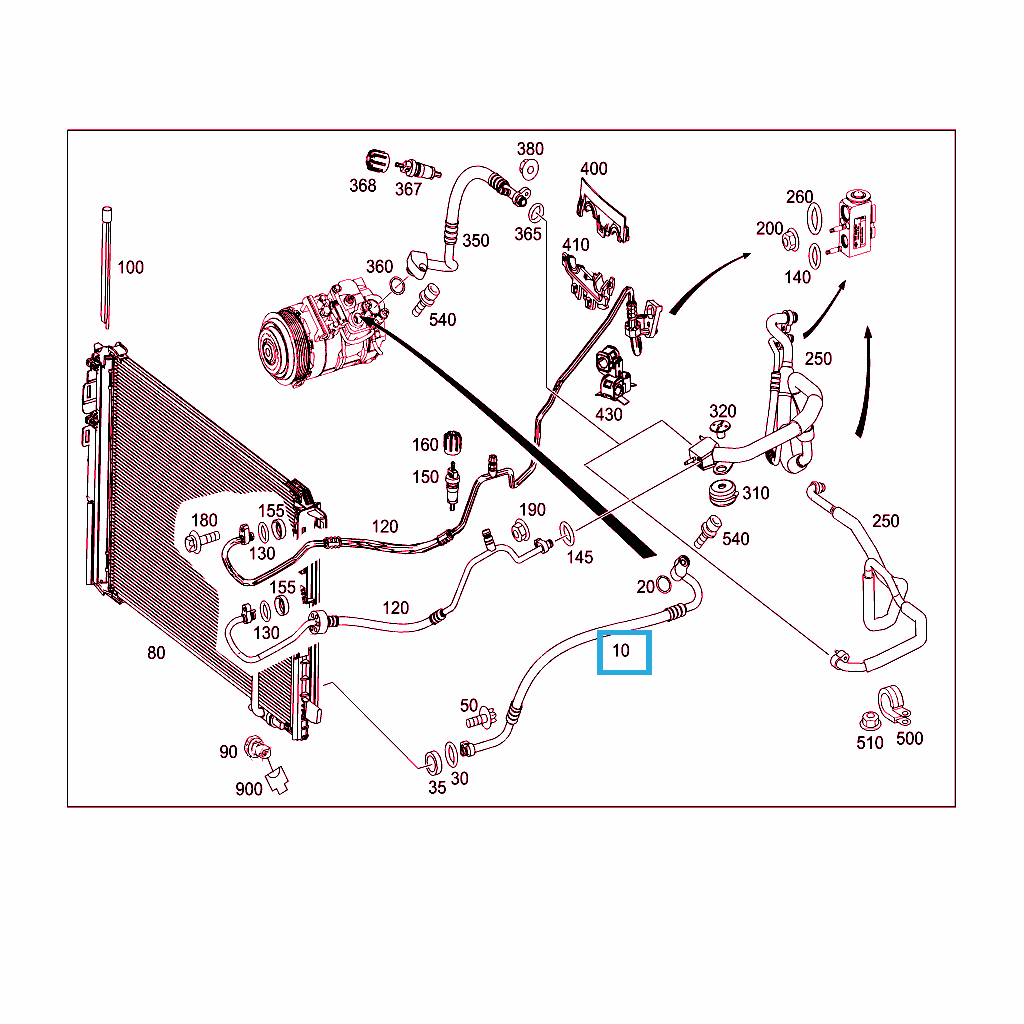 Трубки и шланги Мерседес GLK-klasse