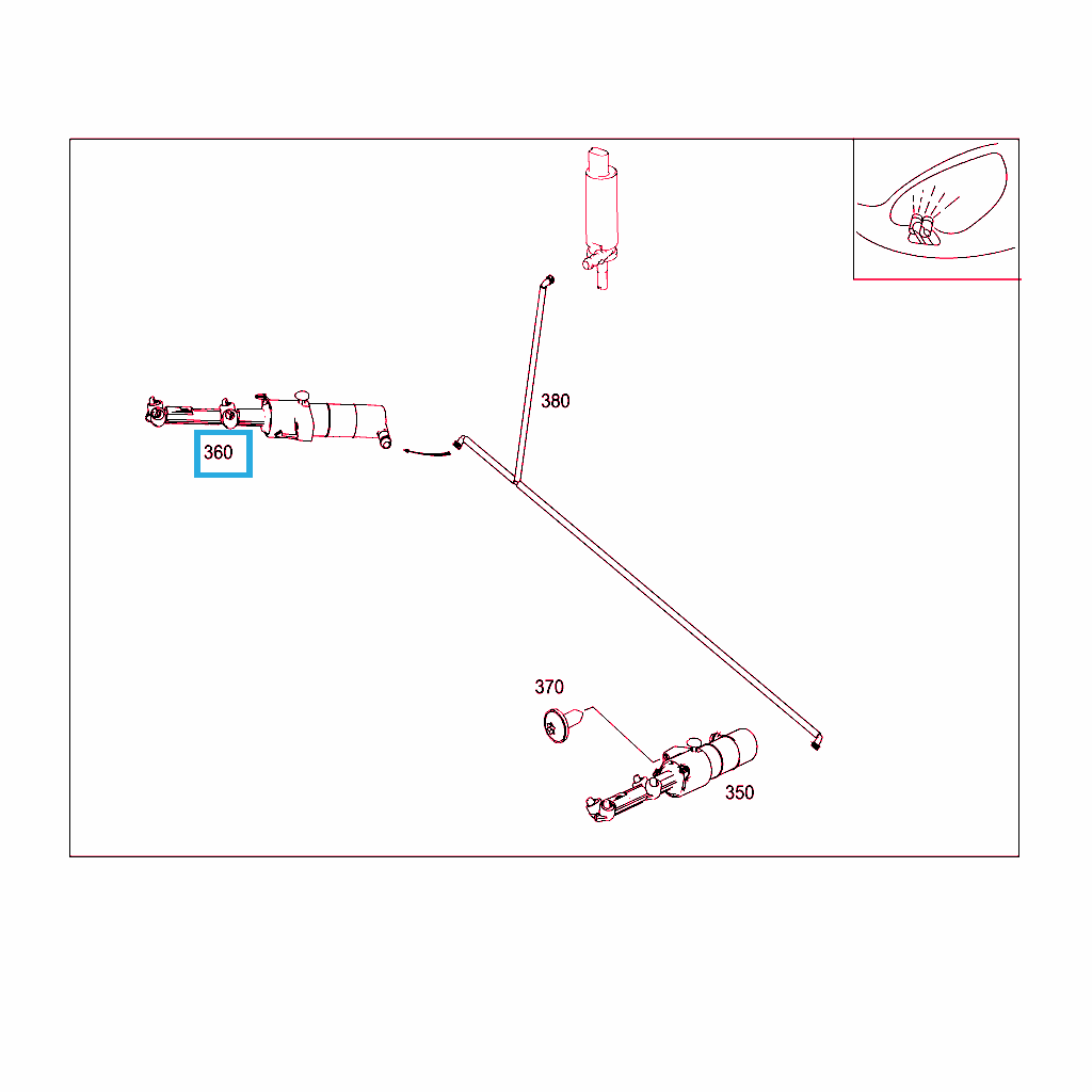 Форсунка омывателя фары правая Мерседес (A2048600447)