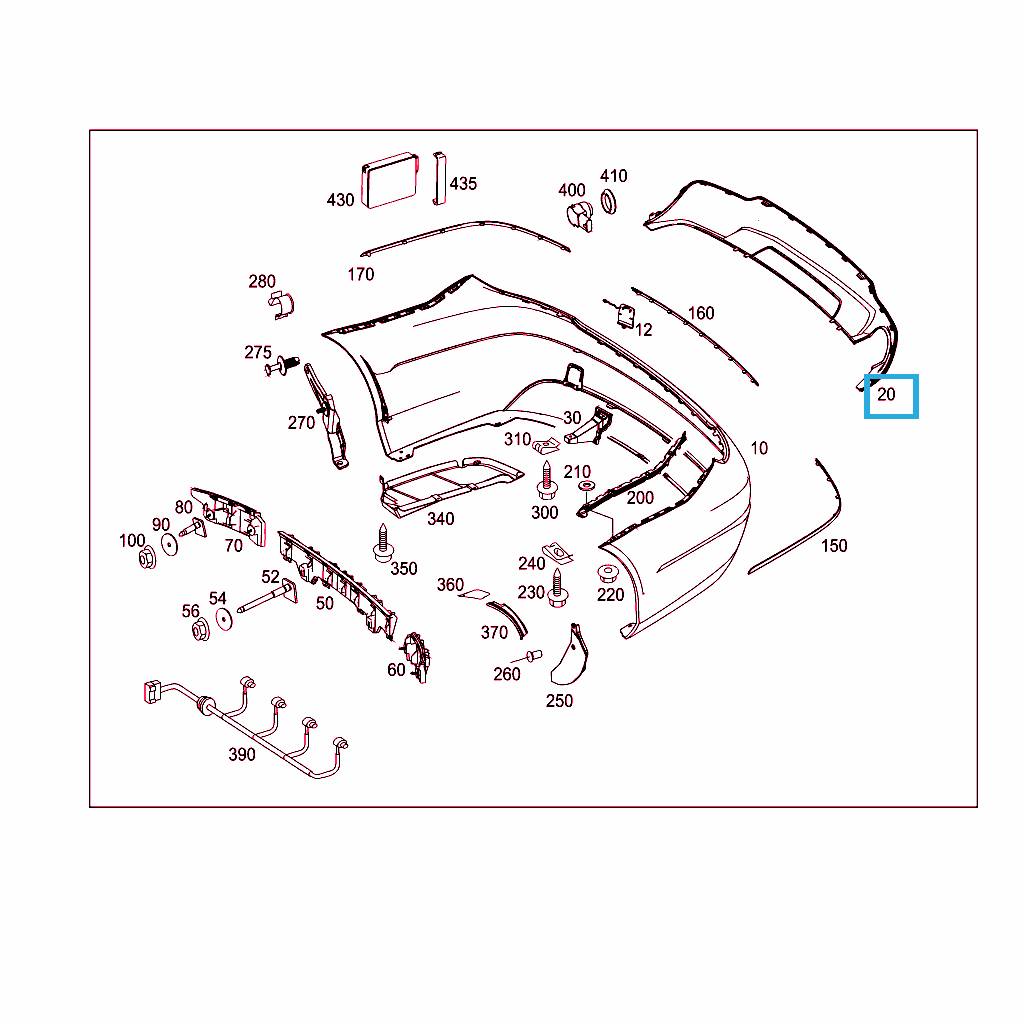 Обшивка бампера Мерседес (A2048853738)