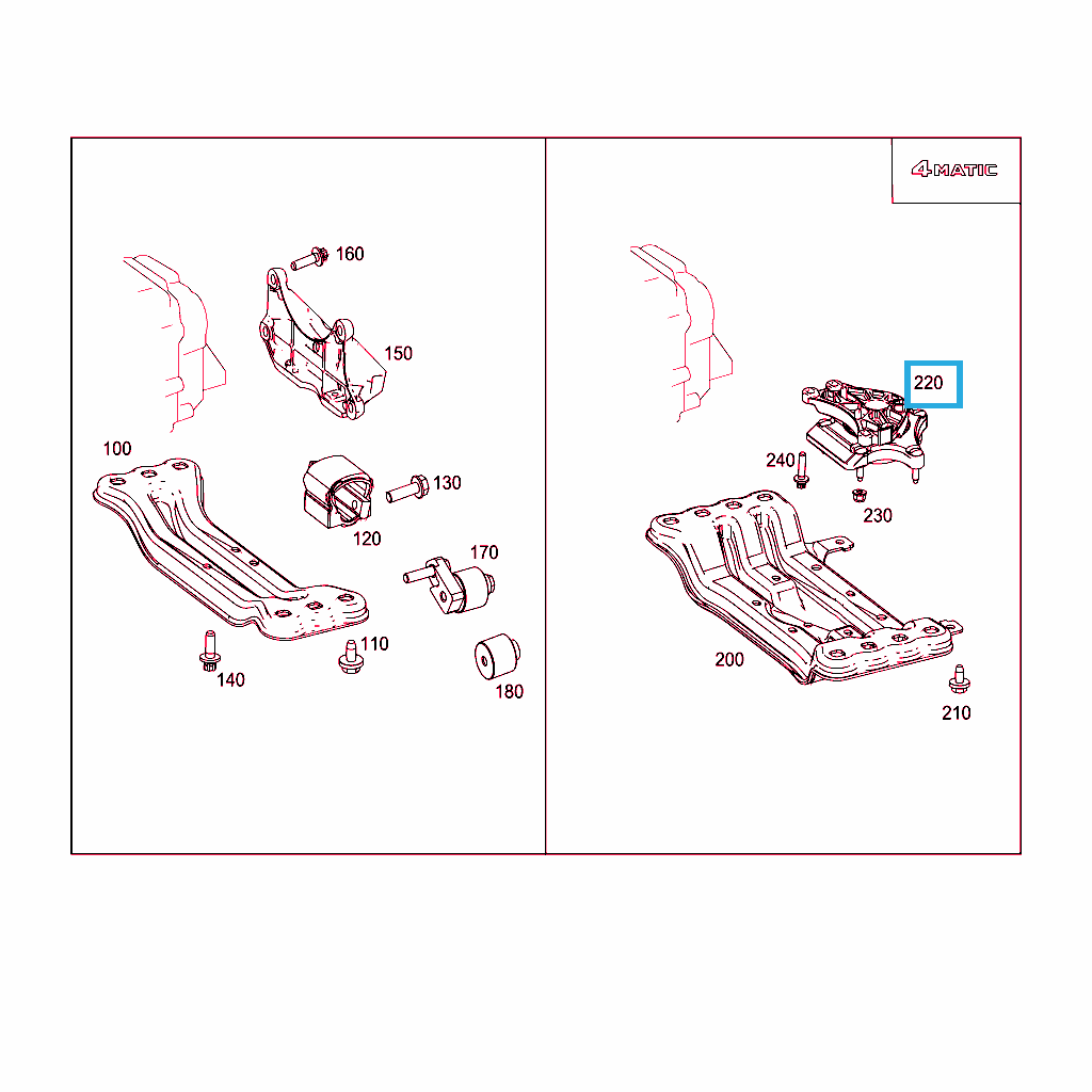 Подушки двигателя Мерседес GLC 350 E 2.0H/211 7AT 5D AWD 4MATIC