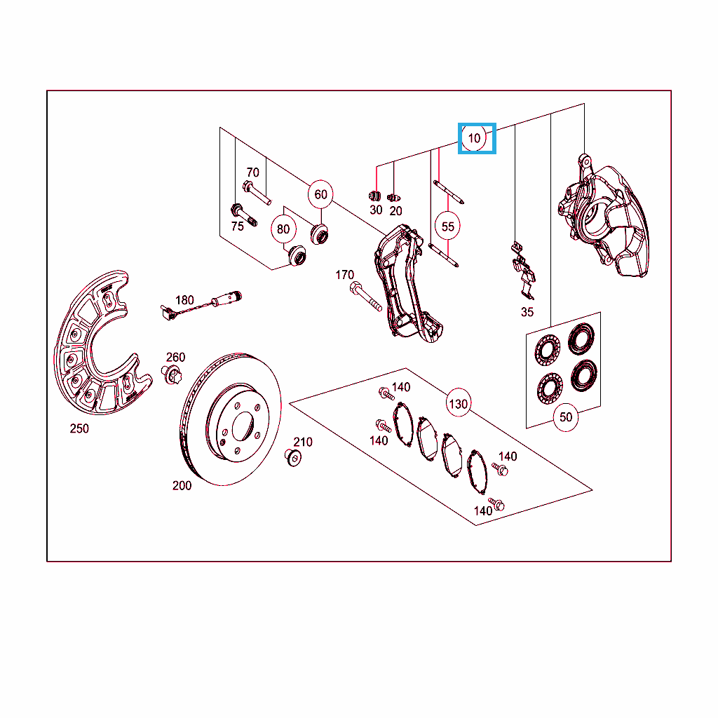 Тормозные суппорты Мерседес E-klasse