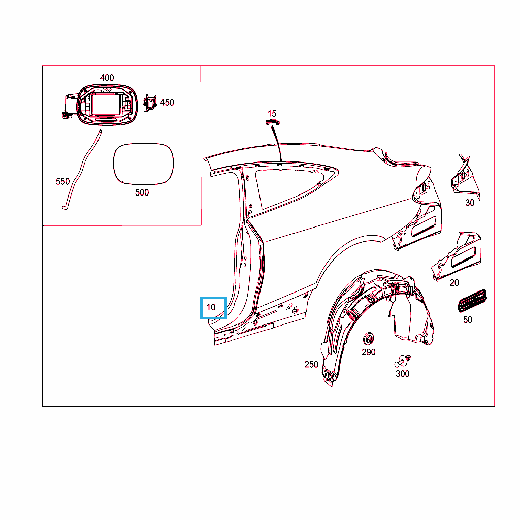 Крылья задние Мерседес C-klasse