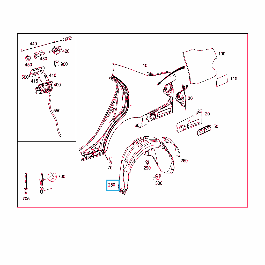 Подкрылки Мерседес E-klasse