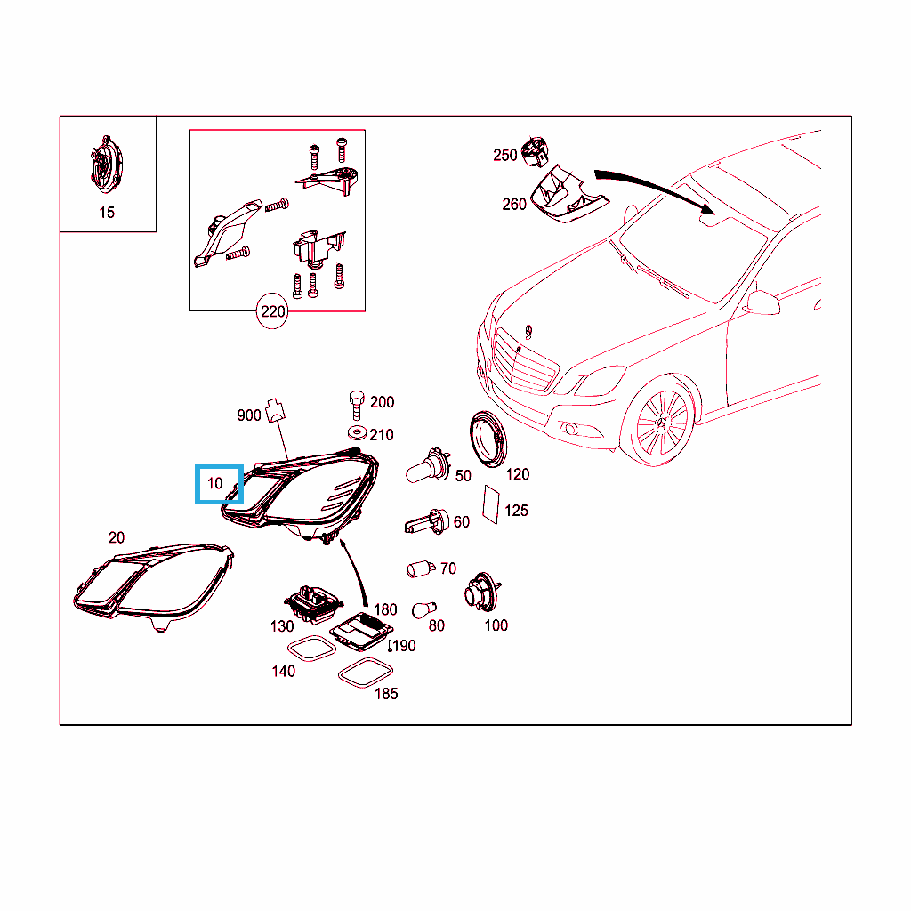 Фары передние Мерседес E-klasse AMG