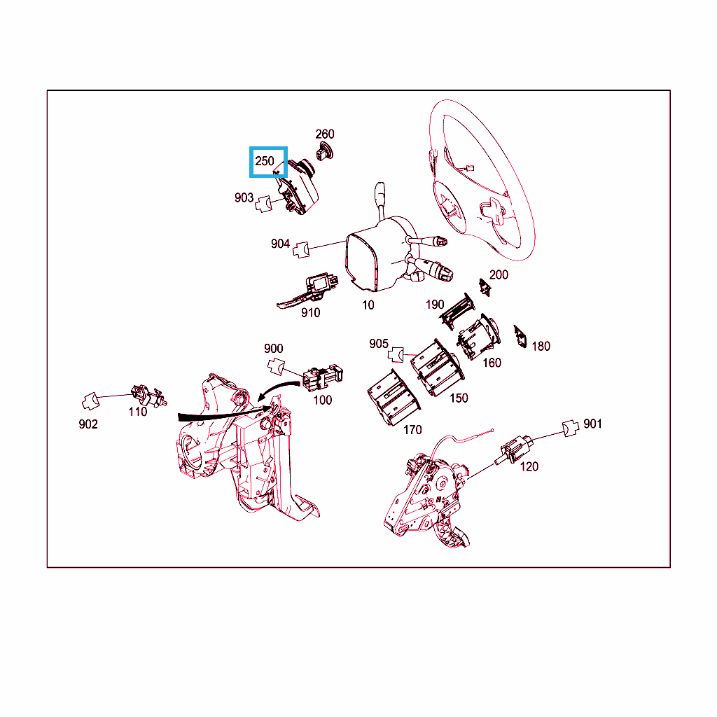 Замки зажигания Мерседес E-klasse W212, S212, C207