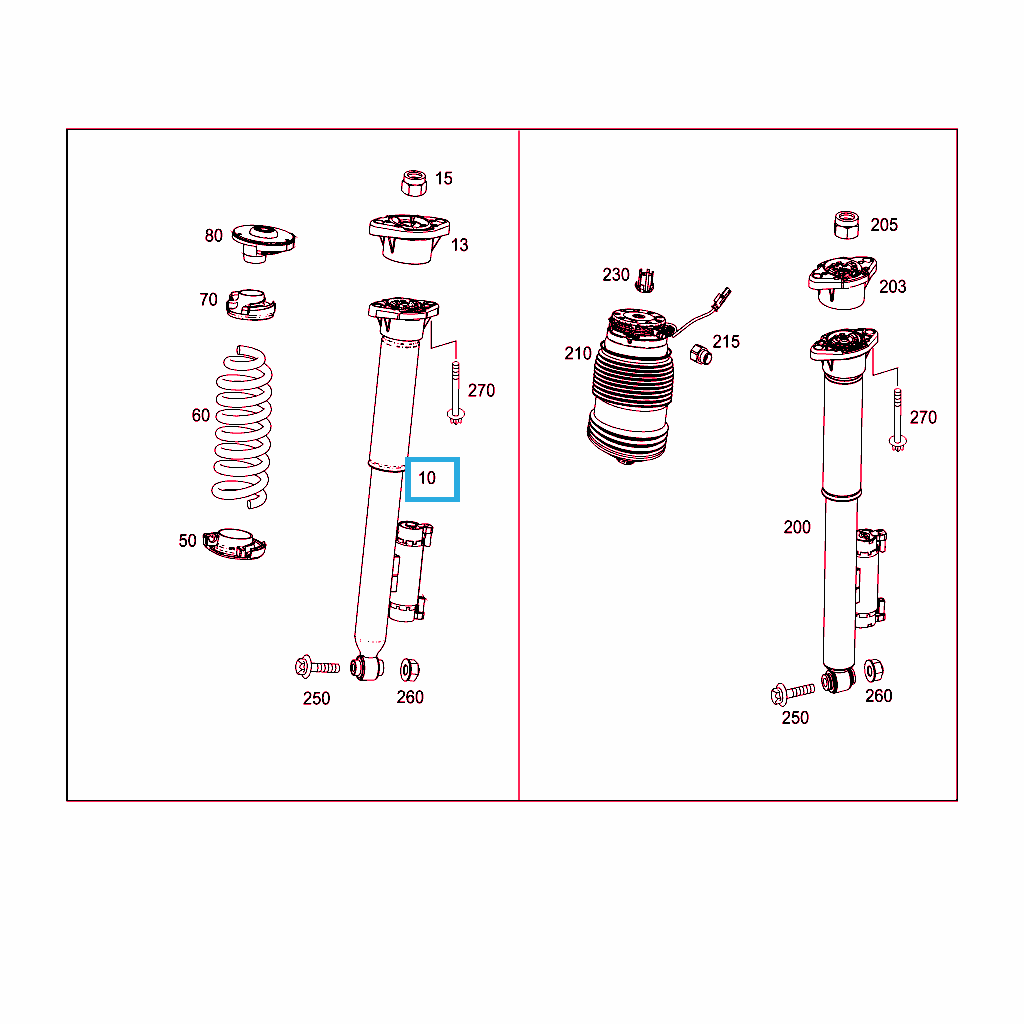 Амортизаторы Мерседес E-klasse