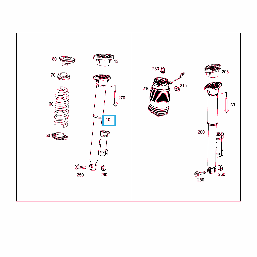 Амортизаторы Мерседес E-klasse W213