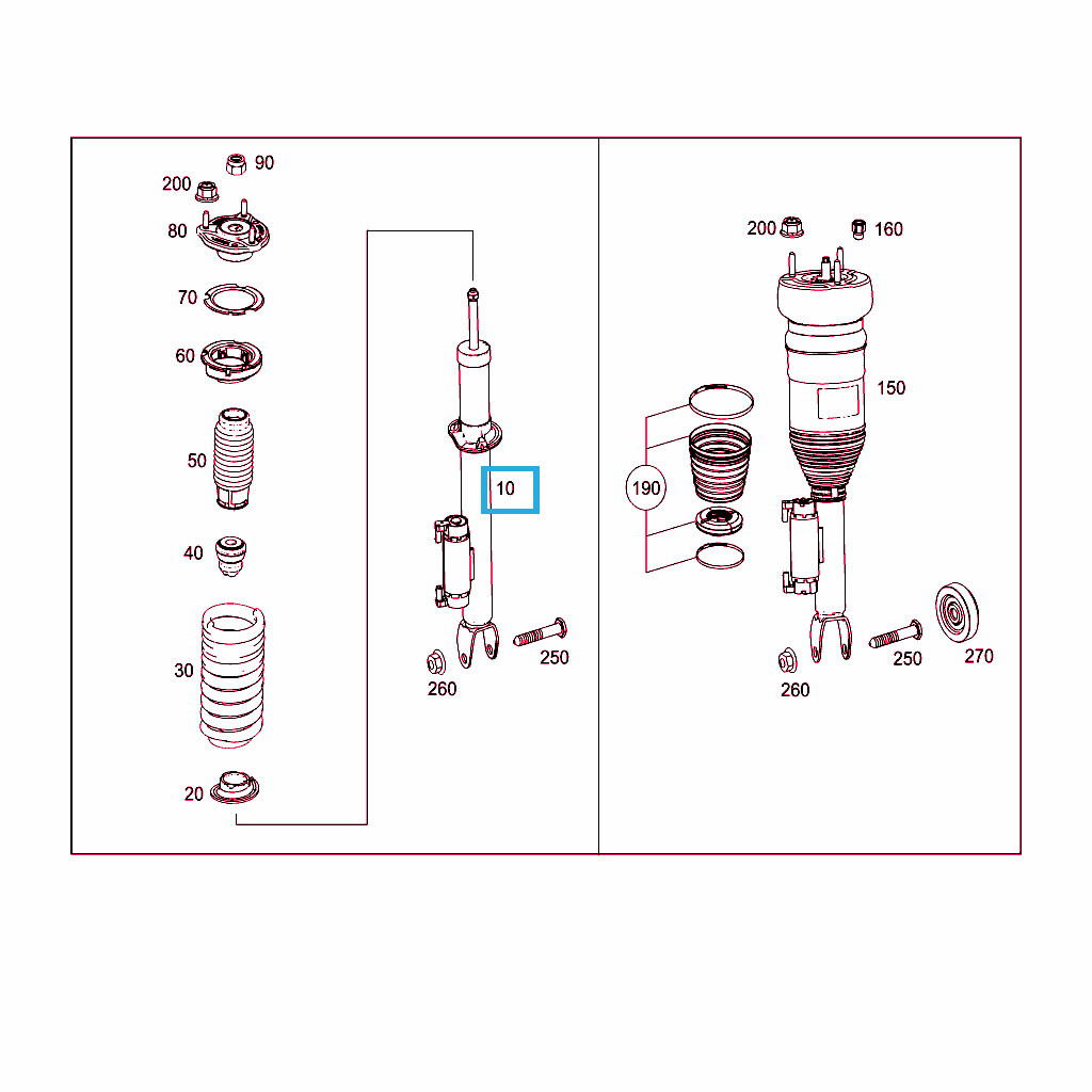 Амортизаторы Мерседес E-klasse