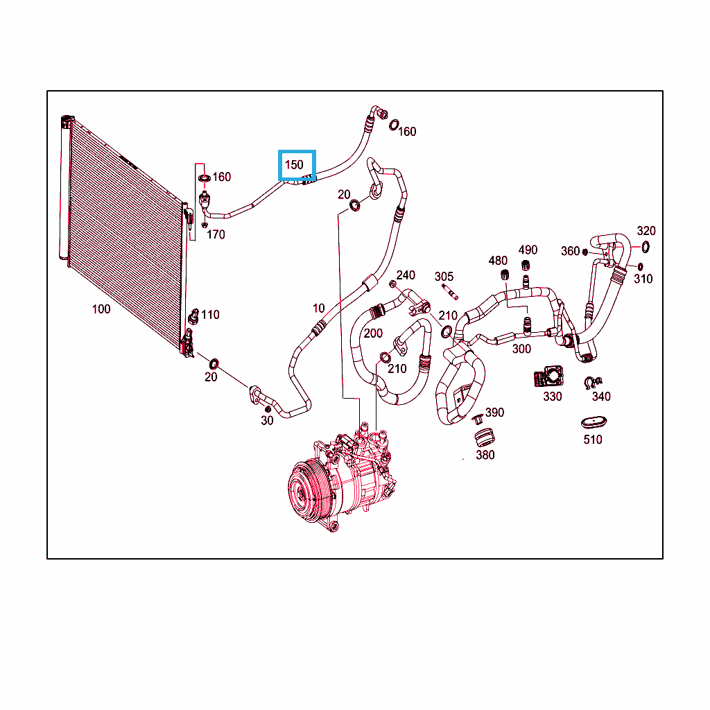 Трубки и шланги Мерседес GLC 220 D 2.1D/170 9AT 5D AWD 4MATIC