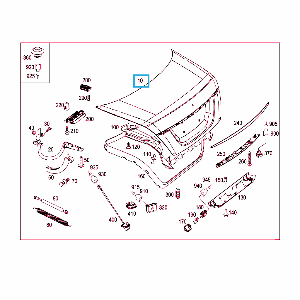 Крышки багажника Мерседес