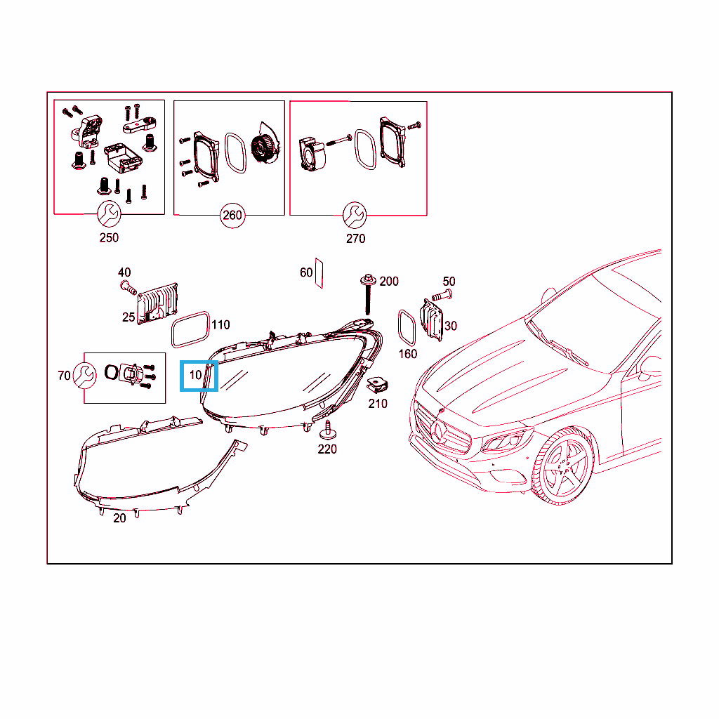 Фары передние Мерседес S-klasse AMG