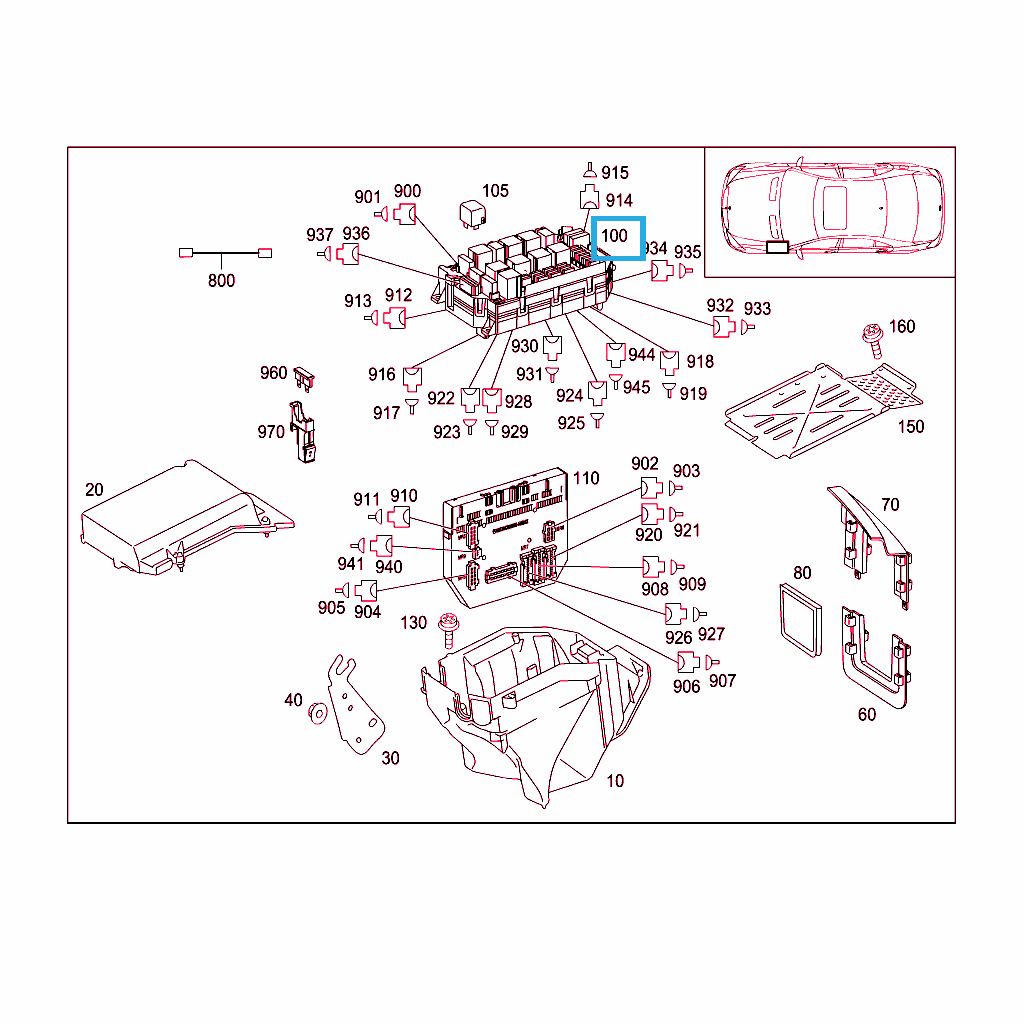 Блоки предохранителей Мерседес