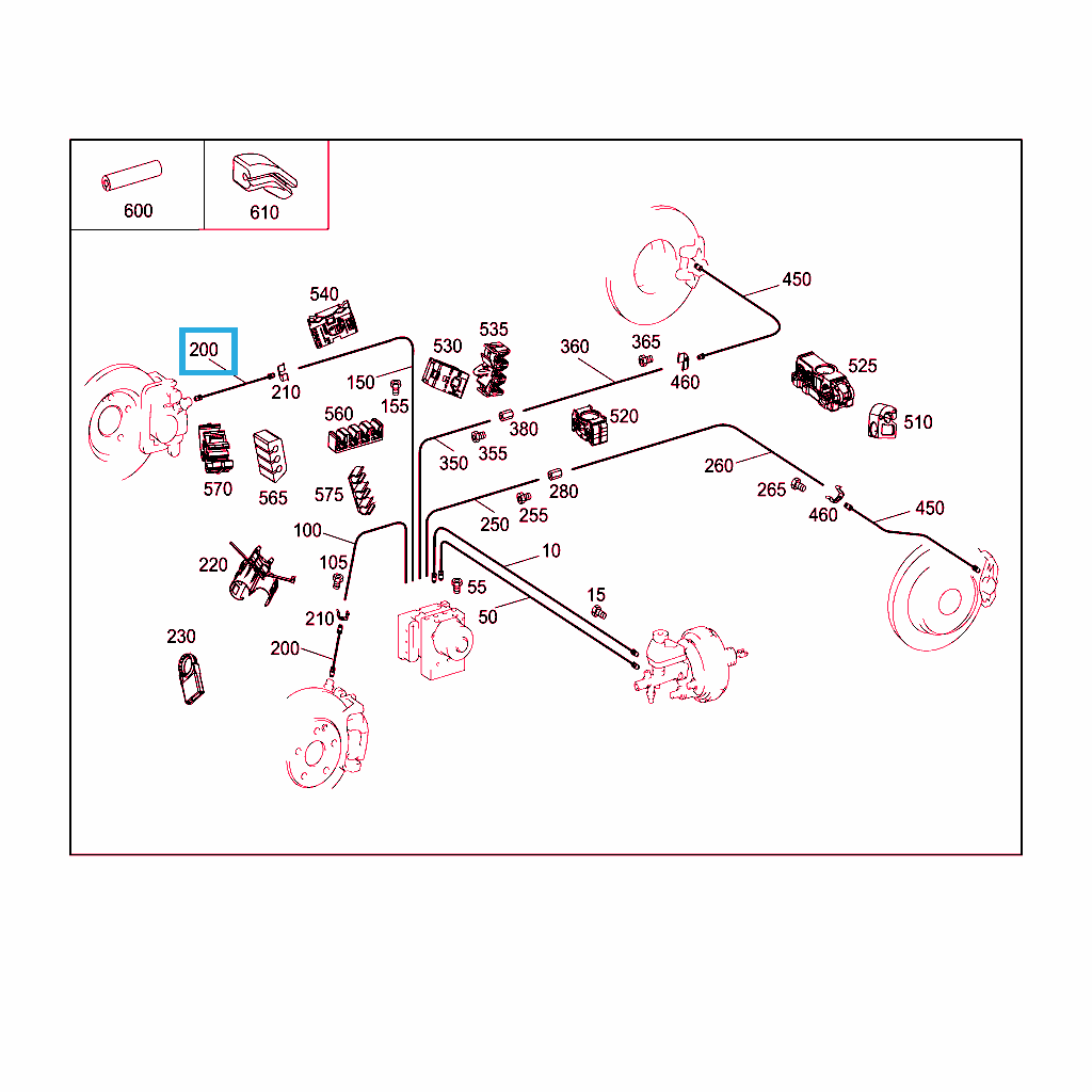 Трубки и шланги Мерседес S-klasse AMG W222, C217