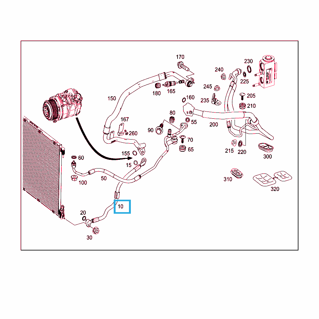 Трубки и шланги Мерседес S-klasse AMG W222, C217