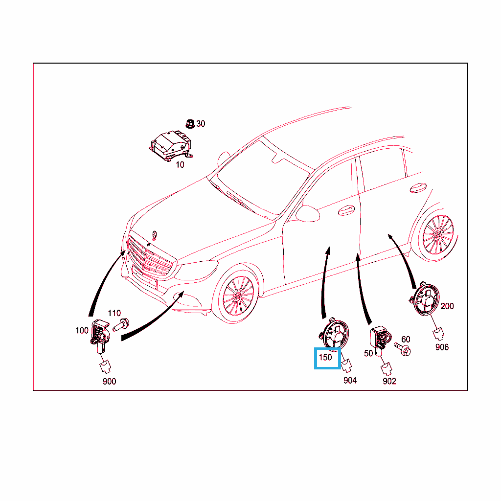 Датчик удара боковой Мерседес (A2229051500)