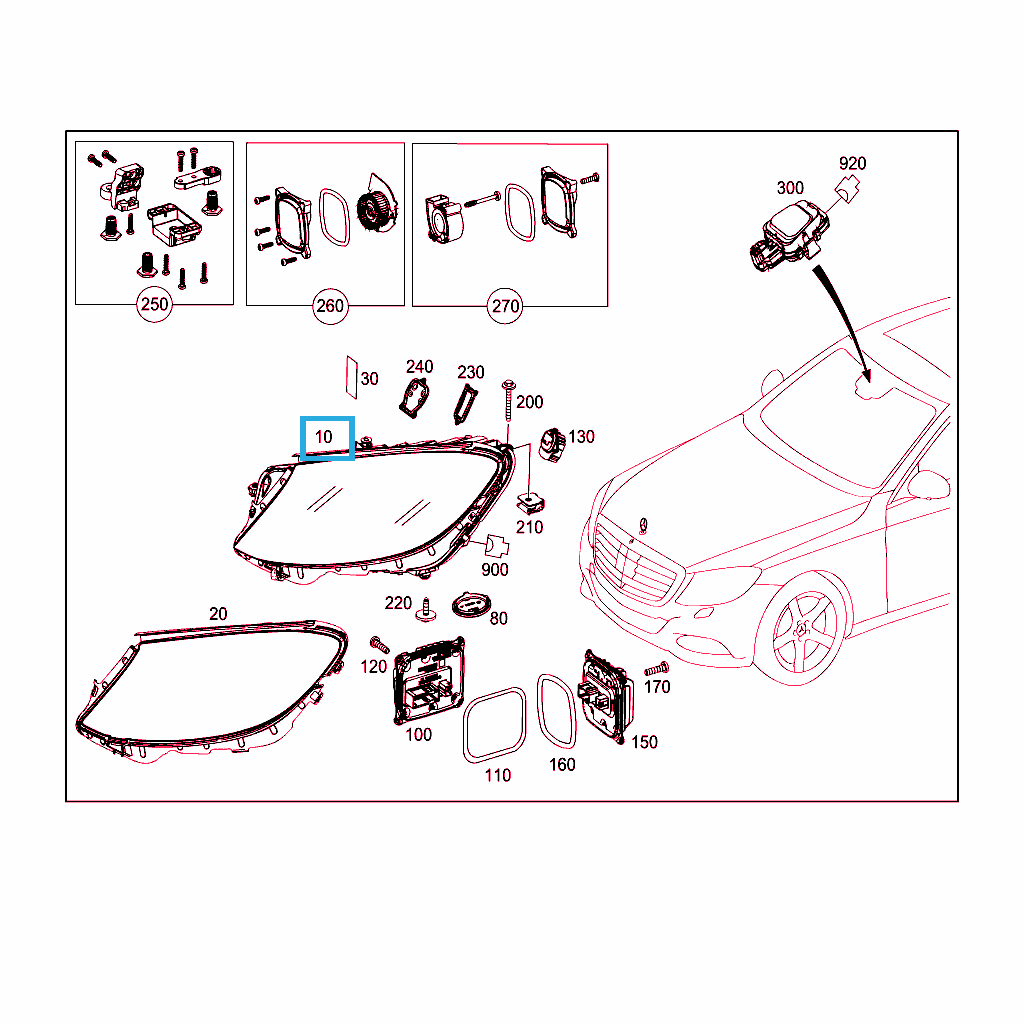 Фары передние Мерседес S-klasse W222, C217