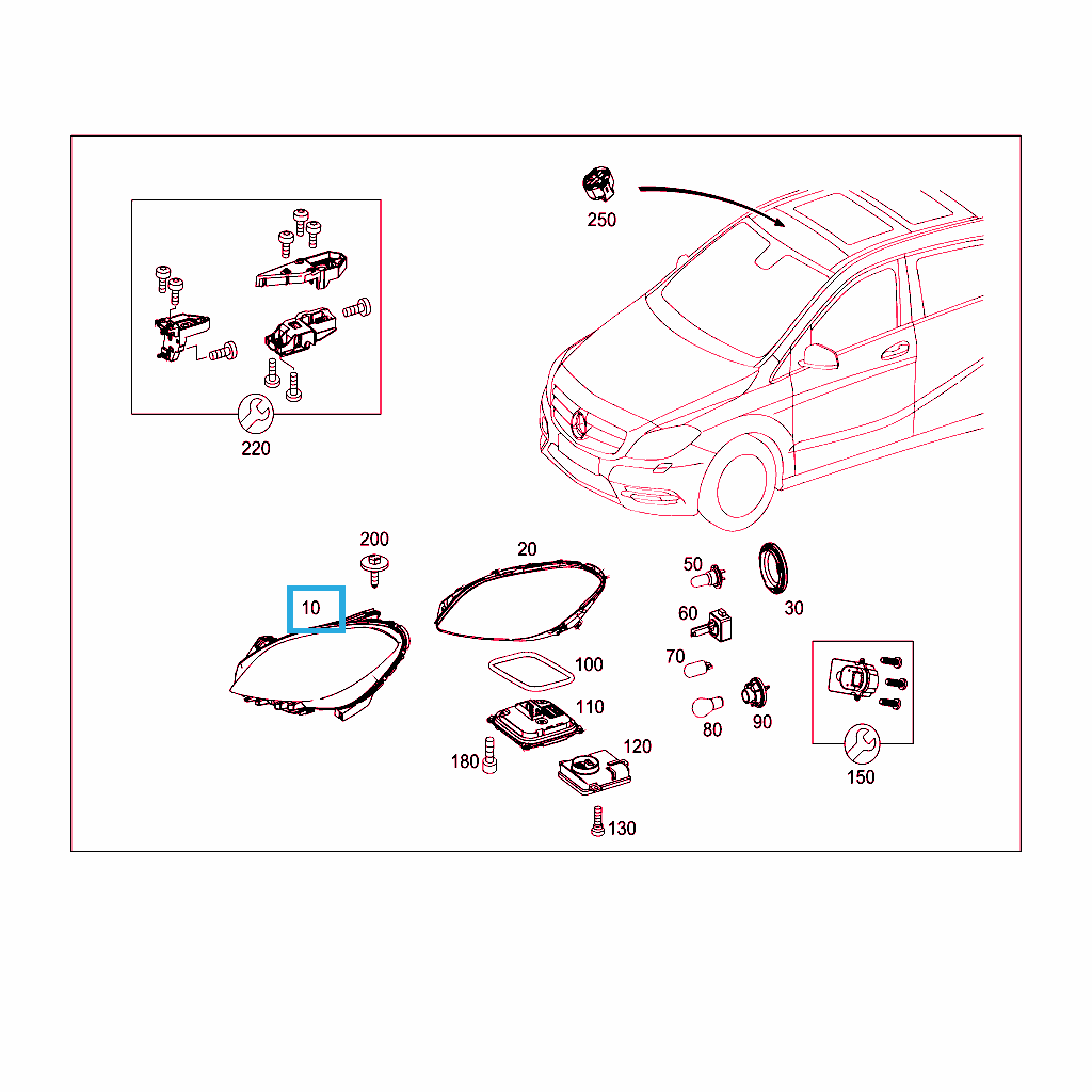 Фары передние Мерседес B-klasse