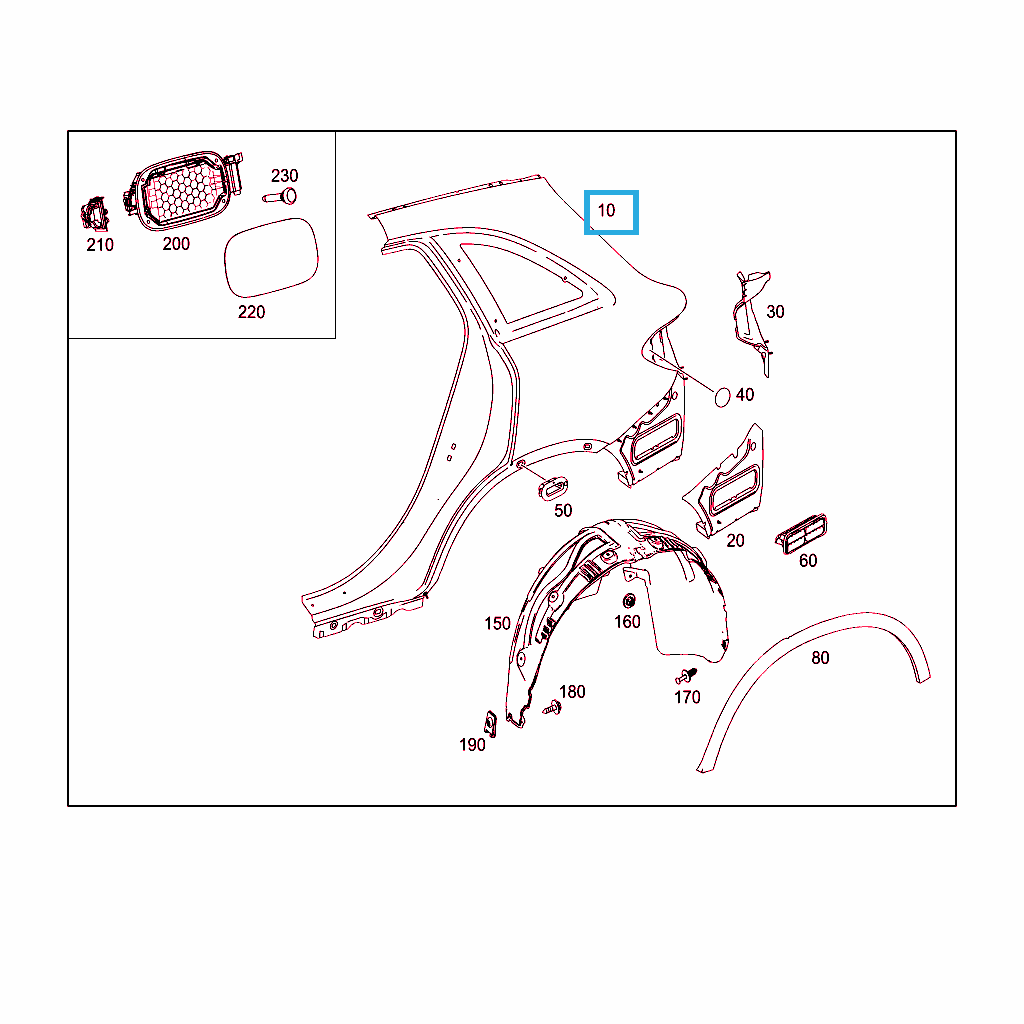 Крылья задние Мерседес GLC AMG X253