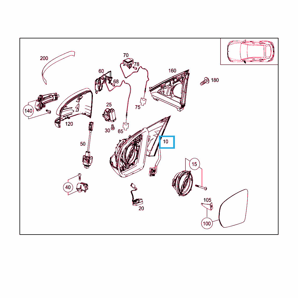 Зеркала Мерседес GLC Coupe AMG C253