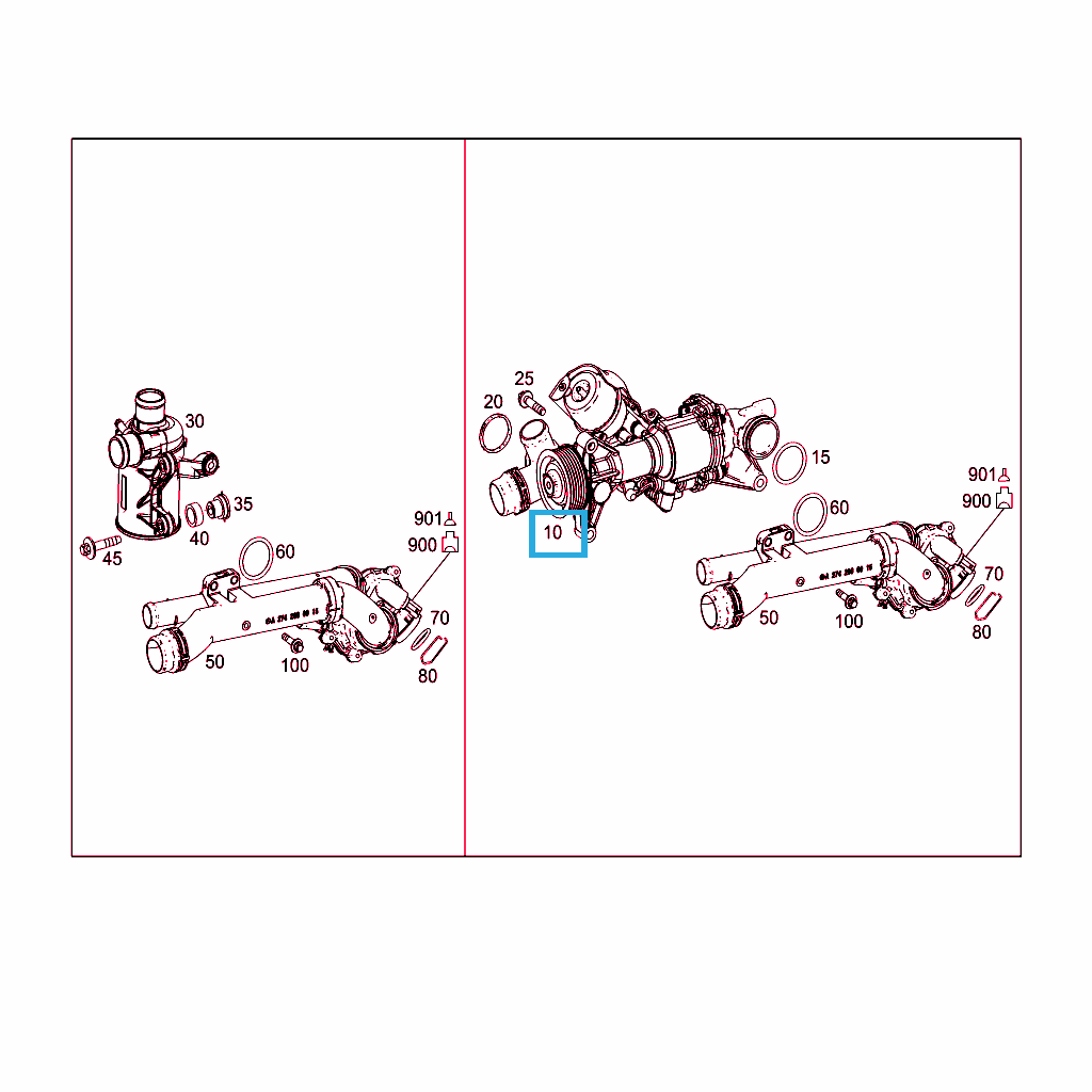 Водяные насосы Мерседес E-klasse W213