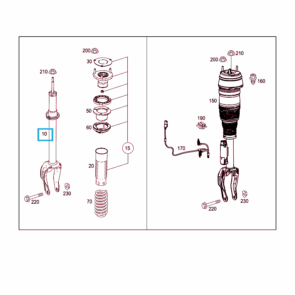 Амортизаторы Мерседес GLE Coupe