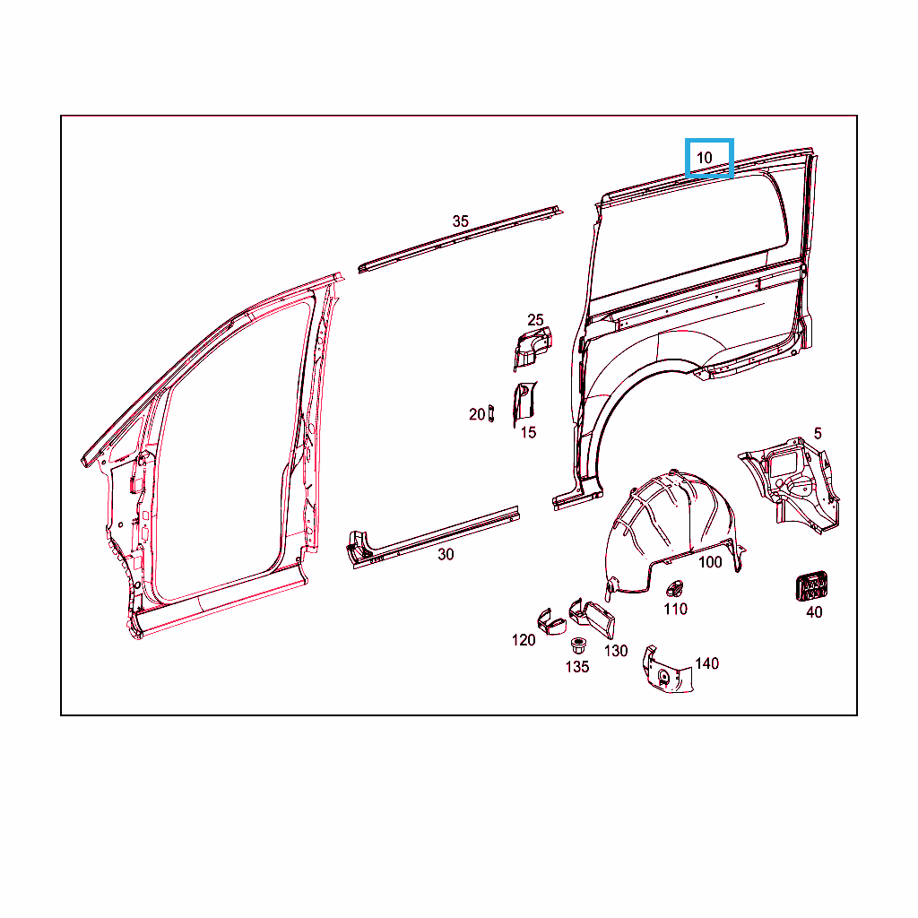 Крылья задние Мерседес V-klasse