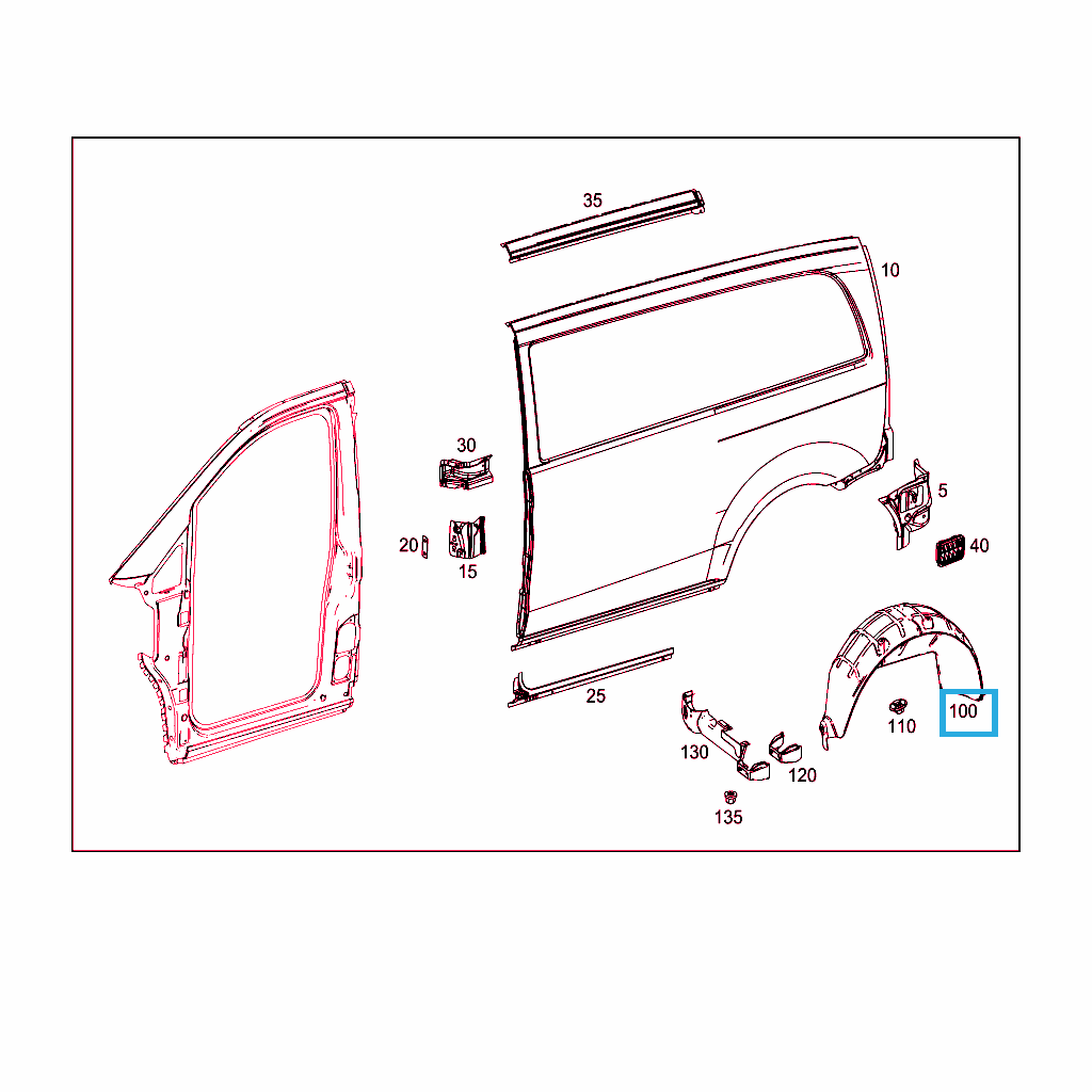 Подкрылки Мерседес V-klasse