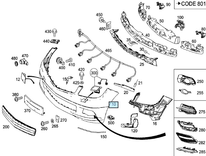 Бампера Мерседес C-klasse W204